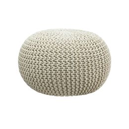 CS Schmal como Pouf Strick creme Ma&szlig;e (cm): H: 38 &Oslash;: 50 &raquo; H&ouml;ffner