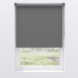 Verdunkelungsrollo, Anthrazit, Kunststoff, Uni, 120x150 cm, L&auml;nge universell einstellbar, beliebig k&uuml;rzbar, Wohntextilien, Rollos & Jalousien, Rollos, Verdunkelungsrollos