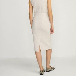 LANDS' END Softer Jersey-Midirock, Damen,  Beige, Baumwolle/Polyester/Baumwoll-Mischung, by Lands' End