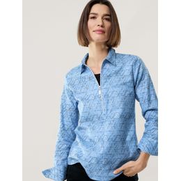 Walbusch Kuschelflanell Zip-Bluse
