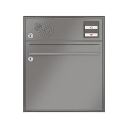 Renz Schattenfuge Unterputz Briefkastenanlage mit Sprechsieb oben in RAL 9007 Graualuminium - B-WARE