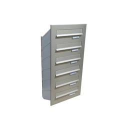 Renz 6er Edelstahl Durchwurfbriefkastenanlage - T: 33-50 cm - D-042