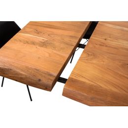 Esstisch-erweiterbar Cali XL 220 naturfarben / 220(320)x100 / U-Gestell Schwarz