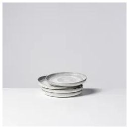 Untertasse GIPFELST&Uuml;CK "Teller Set, Tiefer See", grau, wei&szlig;, &Oslash;:14,5cm, Steinzeug, Speiseteller, Scandi-Style, gl&auml;nzende Reaktivglasur, jedes St&uuml;ck ein Unikat