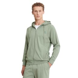 Marc O'Polo Sweatjacke MARC O'POLO, Herren, Gr. S, gr&uuml;n (sea spray), Jersey, Obermaterial: 100% Baumwolle, unifarben, regular fit h&uuml;ftbedeckend, ohne Ausschnitt, angesetztes B&uuml;ndchen, Sweatjacken Sweatjacke, mit gro&szlig;z&uuml;giger Kapuze inklusive Tunnelzug