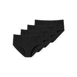 Slip Schiesser "Slip 4er Pack", Damen, Gr. XL, schwarz, Obermaterial: 95% Baumwolle CO. 5% Elasthan EL., Unterhosen Slip