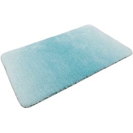 Badematte WECON HOME BASICS "Luuk WB-2705", blau (t&uuml;rkis), H:25mm, Polyester, Badematten, Badematte, trendiger Farbverlauf, waschbar, weicher Badezimmerteppich