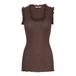 Funktionstop SEAMLESS BASIC "Seamless Basic Top Flounce", Damen, Gr. L/XL, java, Obermaterial: 100% Baumwolle, Tops