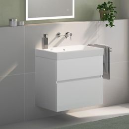 Geberit iCon Waschtisch, evineo ineo5 evo Unterschrank B: 75 cm, 2 Ausz&uuml;ge, mit Griffmulde,, 124078600+BE0976WM,