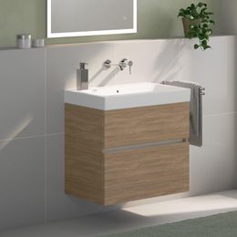 Geberit iCon Waschtisch, evineo ineo5 evo Unterschrank B: 75 cm, 2 Ausz&uuml;ge, mit Griffmulde,, 124078000+BE0976OA,