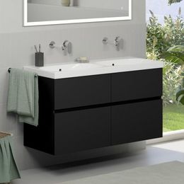Geberit Acanto Doppelwaschtisch, evineo ineo5 evo Unterschrank B: 120 cm, 4 Ausz&uuml;ge, mit Griffmulde,, 500628012+BE0980BM,