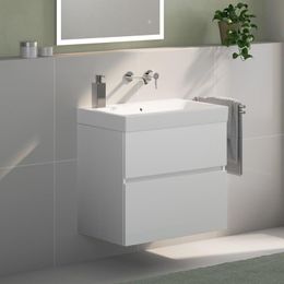 Geberit iCon Waschtisch, evineo ineo5 evo Unterschrank B: 75 cm, 2 Ausz&uuml;ge, mit Griffmulde,, 124078000+BE0976WH,