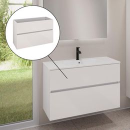evineo ineo5 evo Unterschrank B: 100 cm, mit 2 Ausz&uuml;gen, mit Griffmulde, BE0958WH,