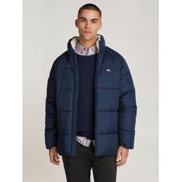Steppjacke Tommy Jeans "TJM POLY PUFFER EXT", Herren, Gr. S, blau (schwarz night navy), Web, Obermaterial: 100% Polyamid, Basic h&uuml;ftlang, eingesetzt elastischer Bund, Jacken Steppjacke, Winterjacke mit Stehkragen, gef&uuml;ttertes Teddy, Innentaschen