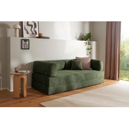 Schlafsofa HOMSY BY ANA JOHNSON "Folda, Dauerschl&auml;fer, Breite 206 cm, Liegefl&auml;che 181x198 cm", gr&uuml;n, B:206cm H:72cm T:94cm, Sofas, Schlafsofa, mit Bett-/Schlaffunktion, inkl. 1x Zierkissen, Tonnentaschenfederkern