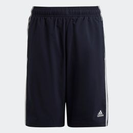 Shorts adidas Sportswear "ESSENTIALS 3-STREIFEN WOVEN", Damen, Gr. 128, N-Gr, blau (legend ink, wei&szlig;,), Obermaterial: 100% Polyester, clean, Hosen Shorts