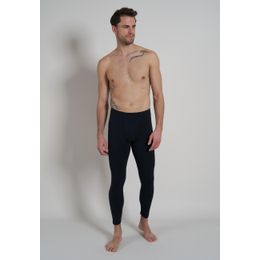 Lange Unterhose Bugatti "BUGA Hose lang", Herren, Gr. 8 (XXL), schwarz (schwarz, dunkel, uni), Single Jersey, Obermaterial: 95% Baumwolle, 5% Elasthan, unifarben, k&ouml;rpernah, Unterhosen Lange Unterhose, eng, basic, w&auml;rmend, mit Logo, Baumwollmix
