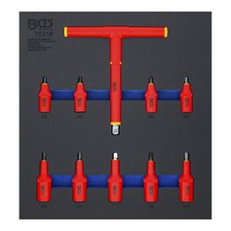 BGS-technic BGS Werkstattwageneinlage 2/3: VDE-Bit-Einsatz-Satz, Antrieb Innenvierkant 10 mm (3/8") / 12,5 mm (1/2"), Innensechskant 4 - 10 mm, 10-tlg. ; BGS tech (70216)