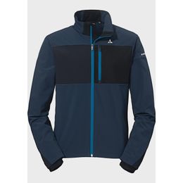 Sch&ouml;ffel Outdoorjacke SCH&Ouml;FFEL "Softshell Jacket Zumaia M", Herren, Gr. 54, blau (8820, blau), Oberstoff : 88% Nylon 12% Elasthan Innenseite: 100% Polyester (Membran: Polyurethan) Oberstoff Rumpf unten: 85% Nylon 15% Elasthan, regular fit, hoch geschlossener Ausschnitt, Jacken Outdoorjacke