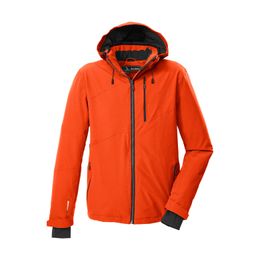 Skijacke Killtec "KSW 24 MN SKI JCKT", Herren, Gr. S, orange (dunkelorange), Obermaterial: 100% Polyester;Futter: 100% Polyester;F&uuml;llung: 100% Polyester, Jacken Skijacke, Atmungsaktive, wasser- u. winddichte Funktionsjacke, abnehmbare Kapuze