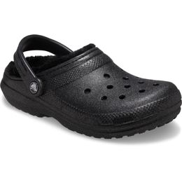 Clog Crocs "Classic Fuzz Lined Glitter", Damen, Gr. 37, schwarz, Croslite&trade;, Glitzer, Basic, Schuhe Clog, mit L&uuml;ftungs&ouml;ffnungen