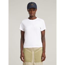 G-Star Raw T-Shirt G-STAR "Embro Logo T-Shirt", Damen, Gr. S, wei&szlig;, Obermaterial: 100% Baumwolle, Shirts T-Shirt