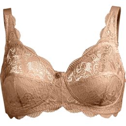SuSa sheego Gro&szlig;e Gr&ouml;&szlig;en BH ohne B&uuml;gel aus elastischer Spitze, champagner + elfenbein, Gr&ouml;&szlig;e 110D - Damen