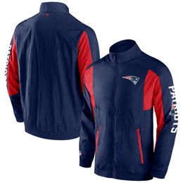 Bomberjacke Fanatics "Fanatics Jacke New England Patriots Woven Track", Damen, Gr. M, blau, Popeline;Jersey, 100% Polyester, Jacken Bomberjacke