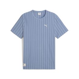 T-Shirt Puma "CLASS STRIPED TEE", Herren, Gr. M, blau (cool blau), Jersey, Obermaterial: 100% Baumwolle, gestreift, regular fit normal, Rundhals, Shirts T-Shirt, Regular Fit Passform, Rundhalsausschnitt, Kurzarmdesign