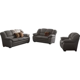 Polstergarnitur COTTA "Casino, Sofa Set, 3-2-1 Sitzer, Wohnzimmer Garnitur", braun (fango), H:88cm T:92cm, FSC-zertifizierter Holzwerkstoff, Sitzm&ouml;bel-Sets, Polstergarnitur, Sessel, 2-Sitzer, 2,5-Sitzer, hohe R&uuml;ckenlehne