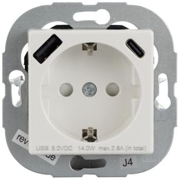 REV Ritter Steckdose 'Classic Line' wei&szlig;, USB-A/USB-C