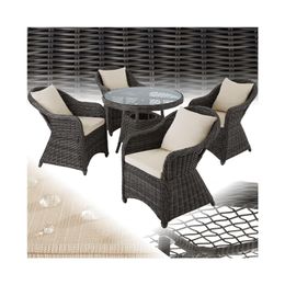 TecTake&reg; Aluminium Rattan Sitzgruppe, wetterfest und UV-best&auml;ndig, Belastbarkeit Sessel 150 kg, kein Aufbau
