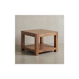 KADIMA DESIGN Couchtisch NAKO Massivholz: Landhausstil, Ablagefach, robust, pflegeleicht
