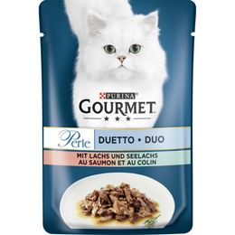 Katzenfutter 'Gourmet Perle Duetto' Lachs/Seelachs 85 g