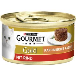 Katzenfutter 'Gourmet Gold Raffiniertes Ragout' Rind 85 g