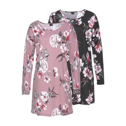 Vivance By Lascana Nachthemd Damen Gr&ouml;&szlig;e XXL/XXXL anthrazit / pink