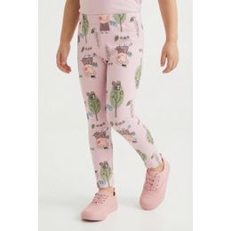 Leggings name it "NMFDYKA &ndash; Leggings mit elastischem Bund und normaler Passform", M&auml;dchen, Gr. 104, N-Gr, rosa (winsome orchid), Jersey, Obermaterial: 95% Baumwolle, 5% Elasthan, normal normal, Hosen Leggings, unifarben, casual, regular fit, Jersey