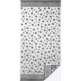 Handtuch Ross Gr. 2, grau (wei&szlig;, anthrazit, gemustert), B:70cm L:140cm, 100% Baumwolle, Handt&uuml;cher