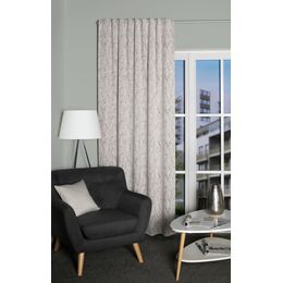 Verdunkelungsvorhang Home Wohnideen "TAREA", natur, B:135cm H:245cm, Polyester, Polyester, Gardinen, Feder Motiv