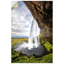 Wandbild Artland "Wasserfall Seljalandsfoss auf Island", farbe bild(er): gr&uuml;n, B:40cm H:60cm, Bilder, als Alubild, Leinwandbild, Poster, Wandaufkleber in verschied. Gr&ouml;&szlig;en