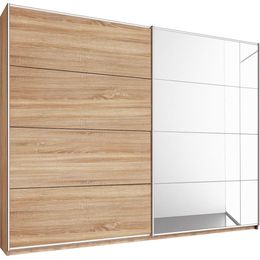 Schwebet&uuml;renschrank Rauch "Kleiderschrank Schrank Garderobe Ankleide Schlafzimmerschrank GANDRA", beige (struktureichefarben hell uni), B:226cm H:210cm T:62cm, Holzwerkstoff, Schr&auml;nke, Schwebet&uuml;renschrank, voll aufgelegte Spiegelelemente, Metall-Griffleisten MADE IN GERMANY