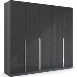 Dreht&uuml;renschrank Rauch "Kleiderschrank Schrank Garderobe Ankleide GLAMOUR BY QUADRA SPIN", grau (graumetallic, hochglanz effektgrau), B:226cm H:210cm T:54cm, Holzwerkstoff, Schr&auml;nke, Dreht&uuml;renschrank, mit eleganter Hochglanzfront und Stangengriff MADE IN GERMANY