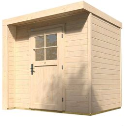 Gartenhaus Weka "Designhaus 262", beige (naturbelassen), Fu&szlig;boden im Gartenhaus, ohne R&uuml;ck- und Seitenwand, ohne Dacheindeckung, Massivholz, Gartenh&auml;user, Gartenhaus