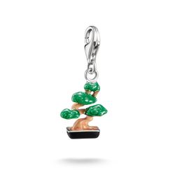 Charm-Einh&auml;nger Thomas Sabo "Charm Bonsai - Original", silberfarben, schwarz, gr&uuml;n, braun, Charms, Damen, Silber 925 (recycelt), Emaille