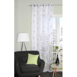 Gardine Home Wohnideen "MESUT", silber, B:135cm H:245cm, Polyester, Polyester, Gardinen, Gardine, bedruckt