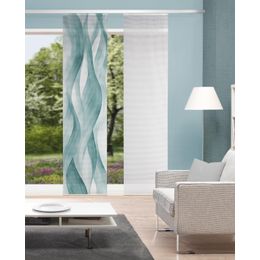 Schiebegardine Vision S "AVERY", petrol, B:60cm H:260cm, Polyester, Polyester, Gardinen, digital bedruckt