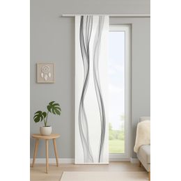 Schiebegardine Home Wohnideen "LAINE", grau, B:60cm H:245cm, Polyester, Polyester, Gardinen, digital bedruckt
