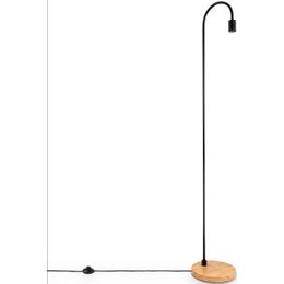 Paco Home Stehlampe "WALTER", schwarz, H: 156,2cm, Leuchten, Bogenlampe Industrial LED Wohnzimmer Skandi Minimalistisch Holz Fu&szlig;, Stehlampe