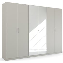 Dreht&uuml;renschrank Rauch "Kleiderschrank Schrank Garderobe Ankleide PURE BY QUADRA SPIN", grau (seidengrau), B:271cm H:210cm T:54cm, Holzwerkstoff, Schr&auml;nke, Dreht&uuml;renschrank, in puristischem Design mit Griffen in Alufarben MADE IN GERMANY