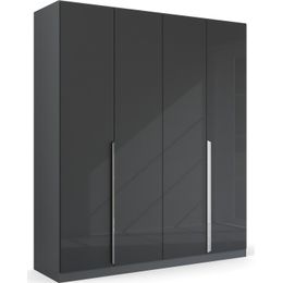 Dreht&uuml;renschrank Rauch "Kleiderschrank Schrank Garderobe Ankleide GLAMOUR BY QUADRA SPIN", grau (graumetallic, hochglanz effektgrau), B:181cm H:210cm T:54cm, Holzwerkstoff, Schr&auml;nke, Dreht&uuml;renschrank, mit eleganter Hochglanzfront und Stangengriff MADE IN GERMANY